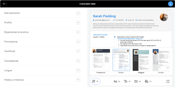 Creazione Curriculum Vitae Europass con CV Wizard Gratuiti! - Italian ...